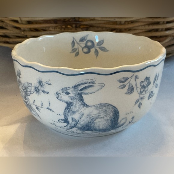 Maxcera | Accents | Vintage Blue White Transferware Bowl With Rabbit ...
